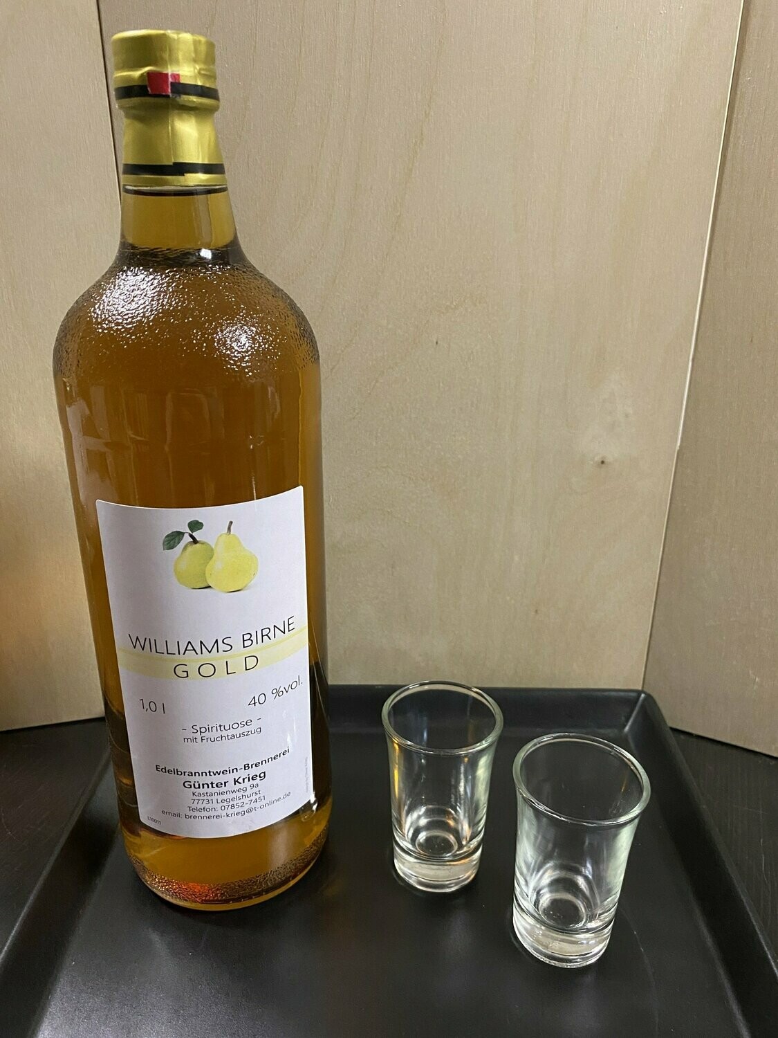 Günter Krieg - Williams Birne (Gold) Schnaps 40 % vol. (1,0l)