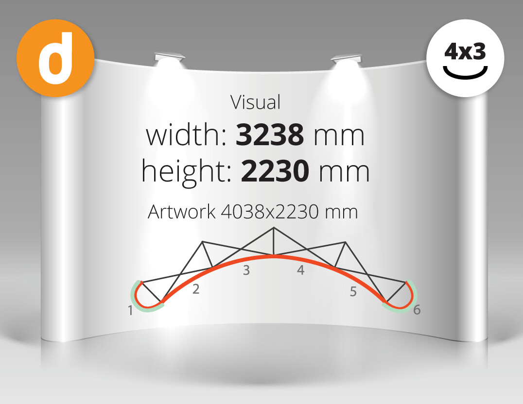 Pop-up display 4x3 curve - spletni nakup