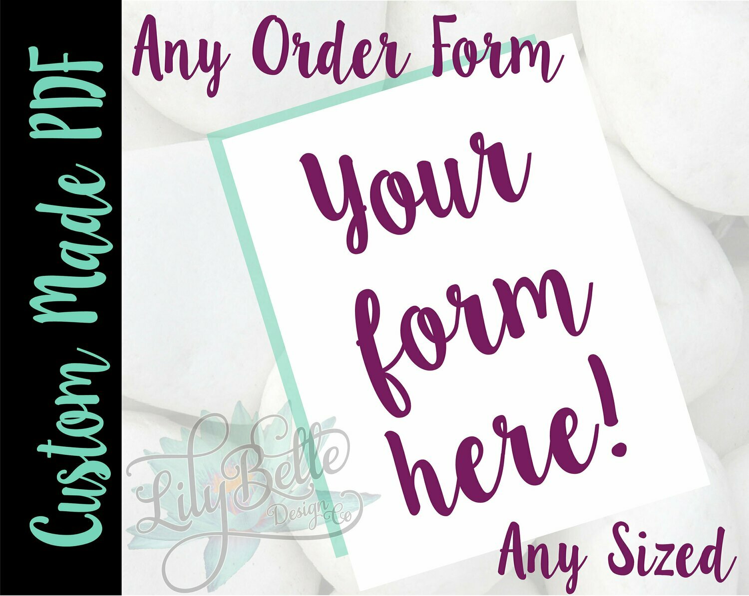 Custom Designed Order Form in PDF & JPG created for you with your Logo ...
