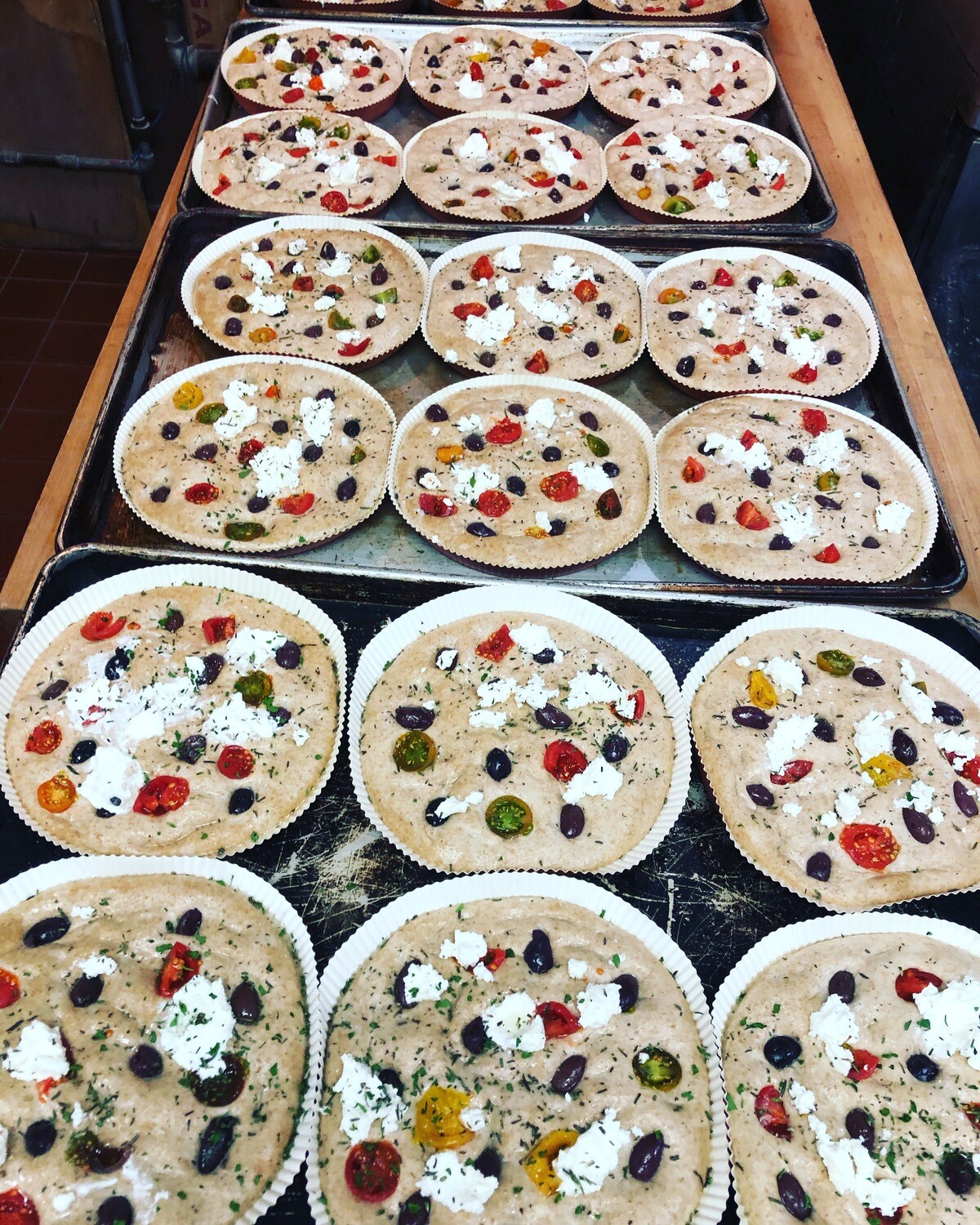 Loaded Focaccia Ramini Buffalo Mozzarella, Roasted Garlic and Sauce.