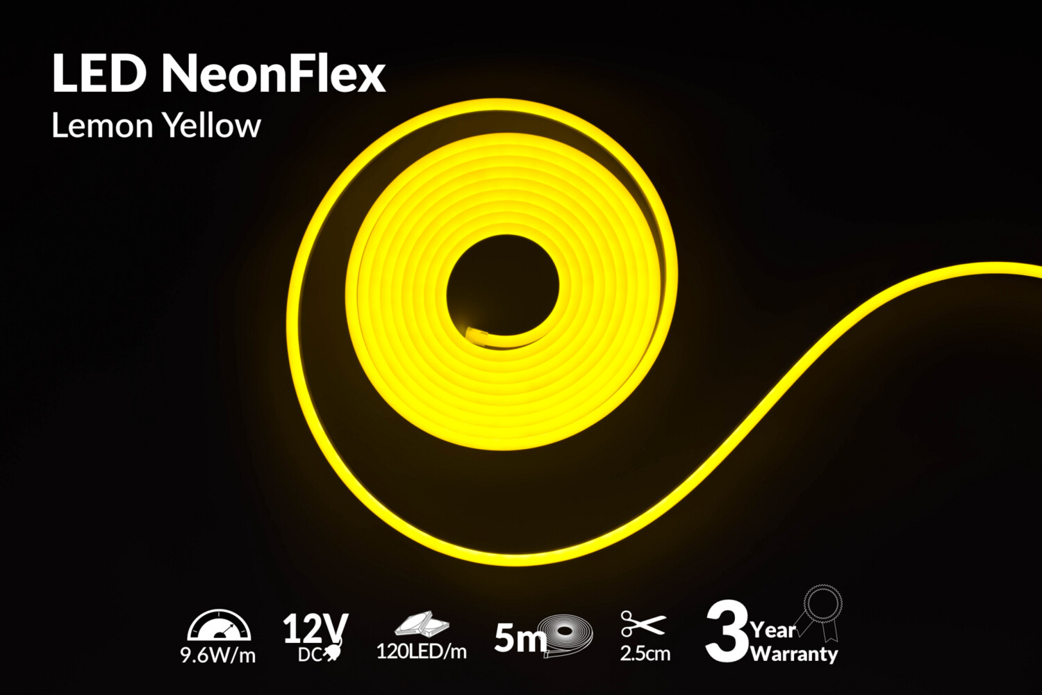 Neon Flex (6mm x 12mm) - Yellow (5m)