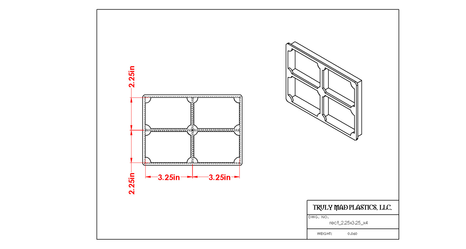 Rectangle 2.25" x 3.25" (cuts 4)