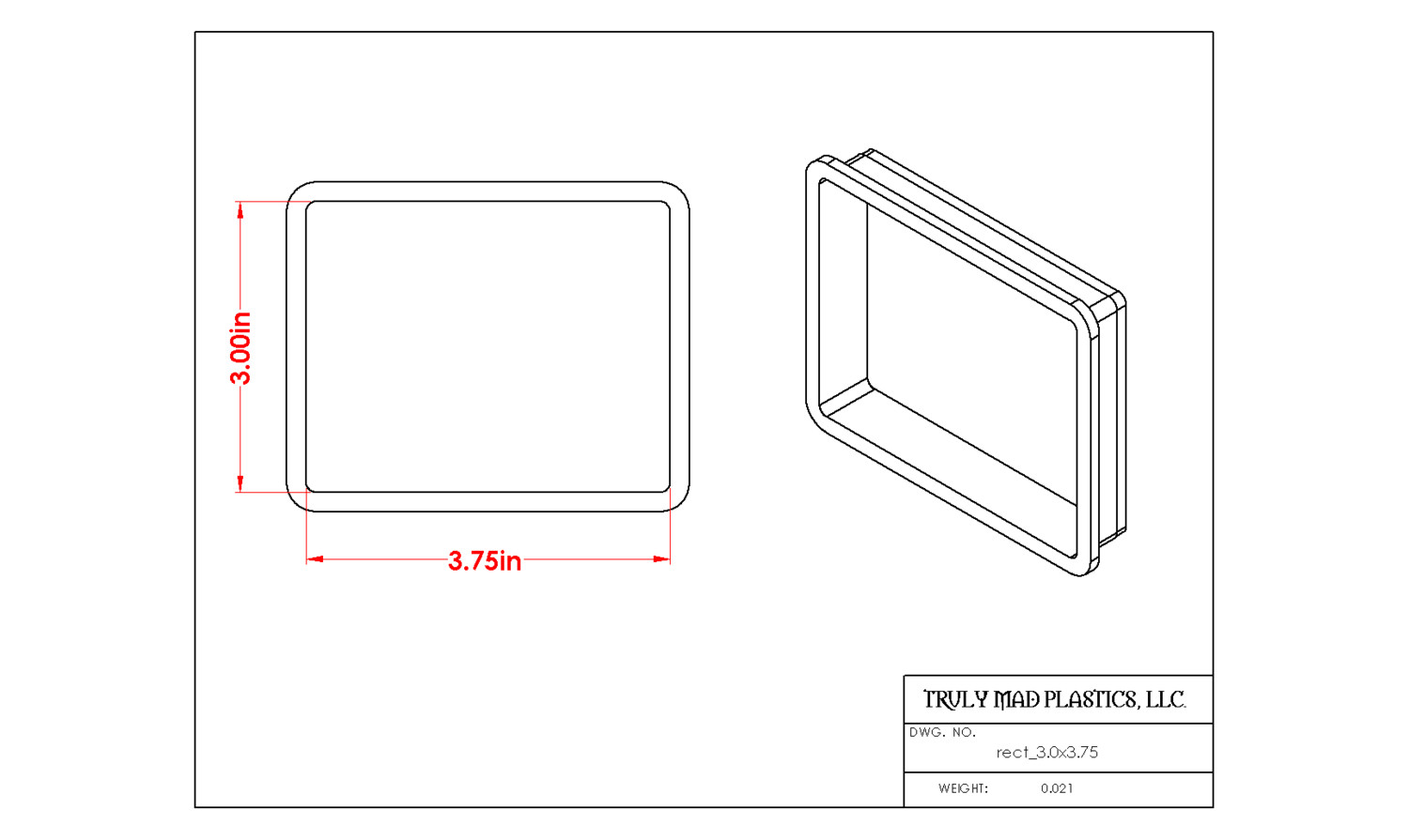 Rectangle 3.00" x 3.75"