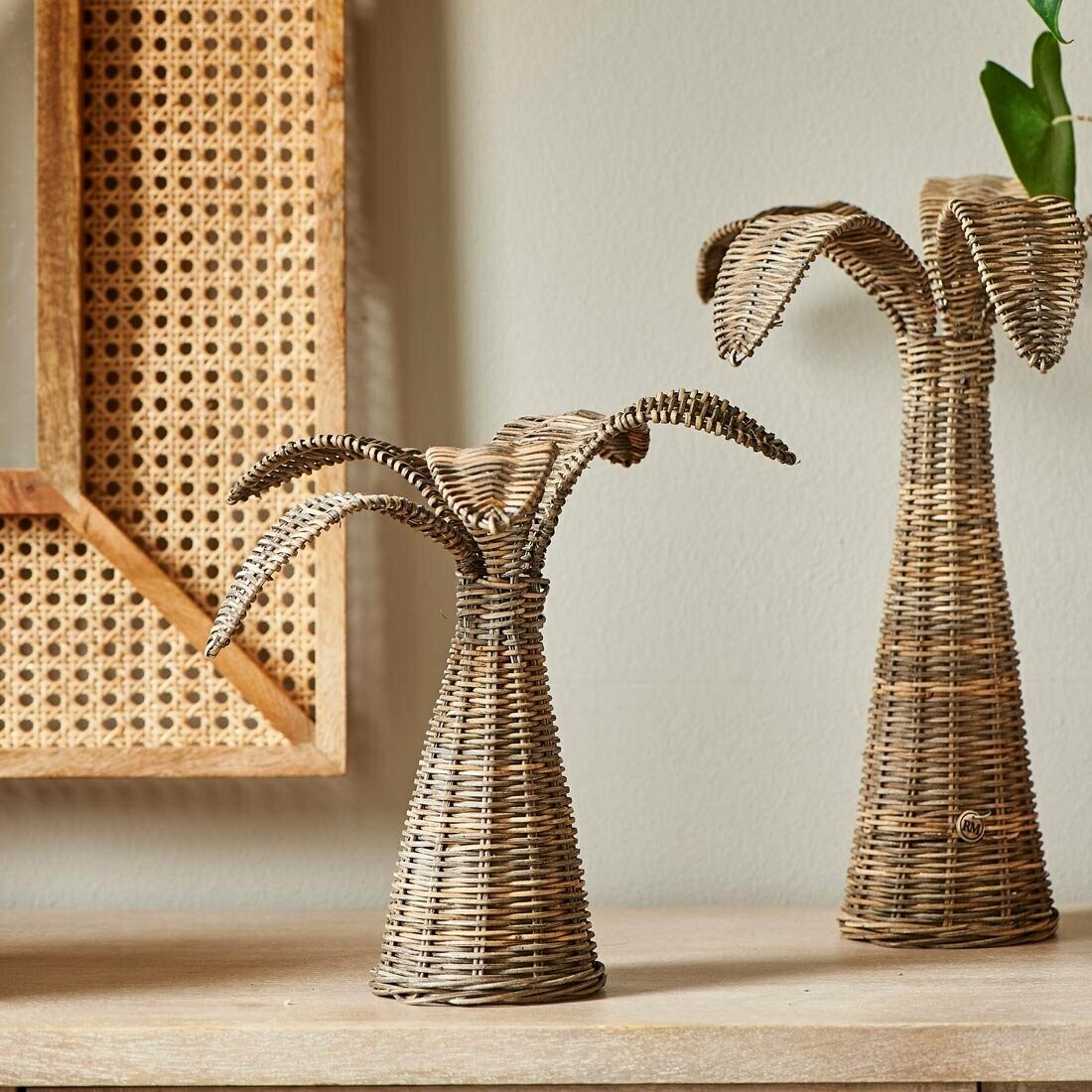 Rustic Rattan Palm Tree S