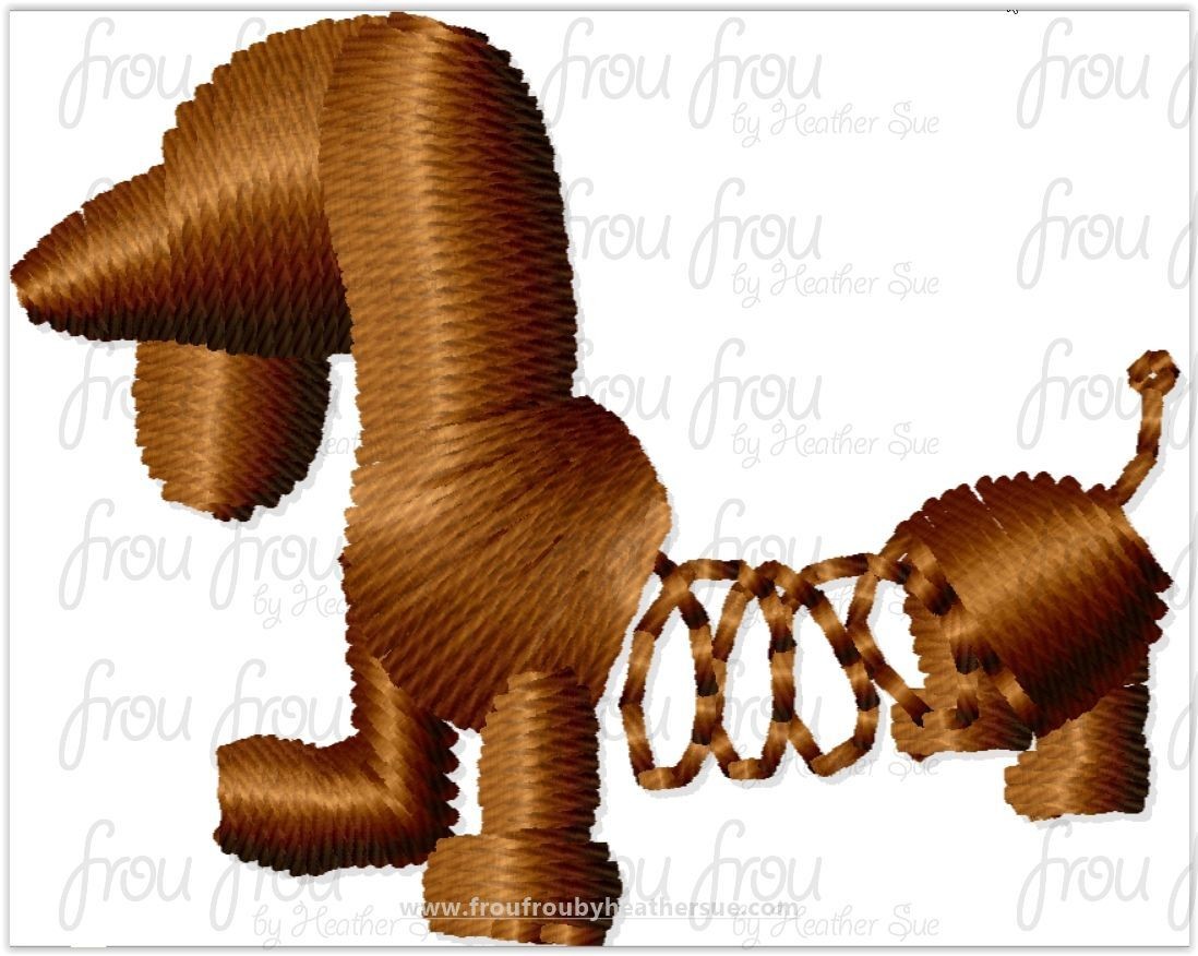 Slink Dog Toy Movie Tiny Machine Embroidery Design Multiple Sizes 1/2-2 ...