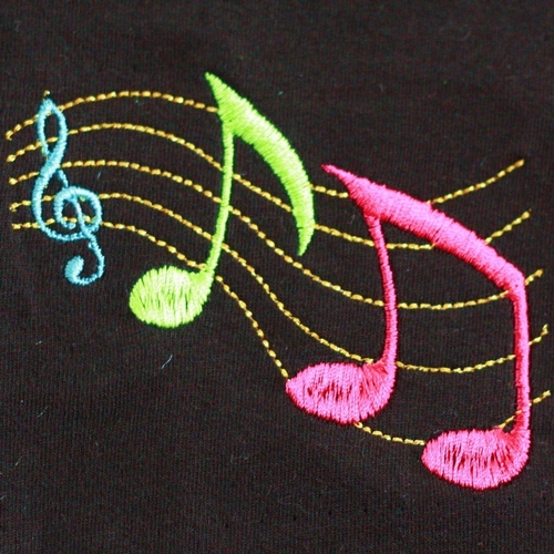 Musical notes on bar Machine Embroidery Design, multiple sizes ...