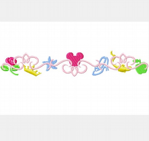 Princess motif TWO Embroidery Machine Designs Straight Line and V ...