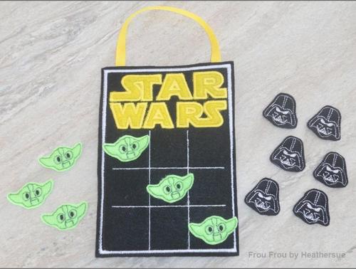 Space Wars Tic Tac Toe Game IN THE HOOP Machine Applique Embroidery Design