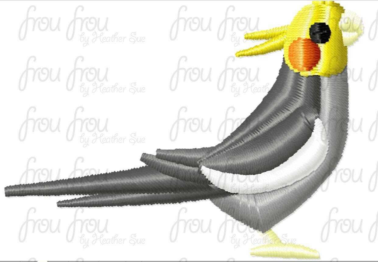 Cockatiel Tiny Bird Machine Embroidery Design Multiple Sizes 1"-2.5"
