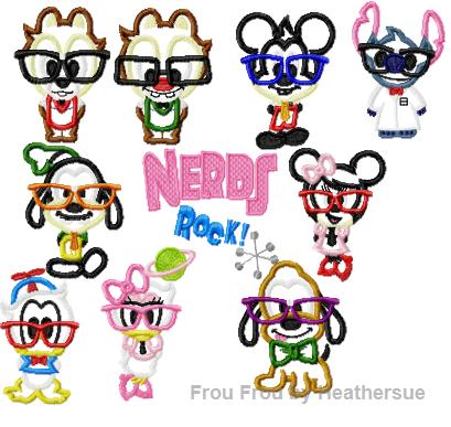 Nerd Cuties 10 Design Set Cuties Applique Machine Embroidery Design ...