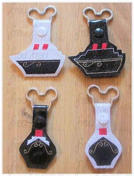 Cruise Ship TWO Design SET Dis Cruise Line Key Fob, 2 versions- filled ...