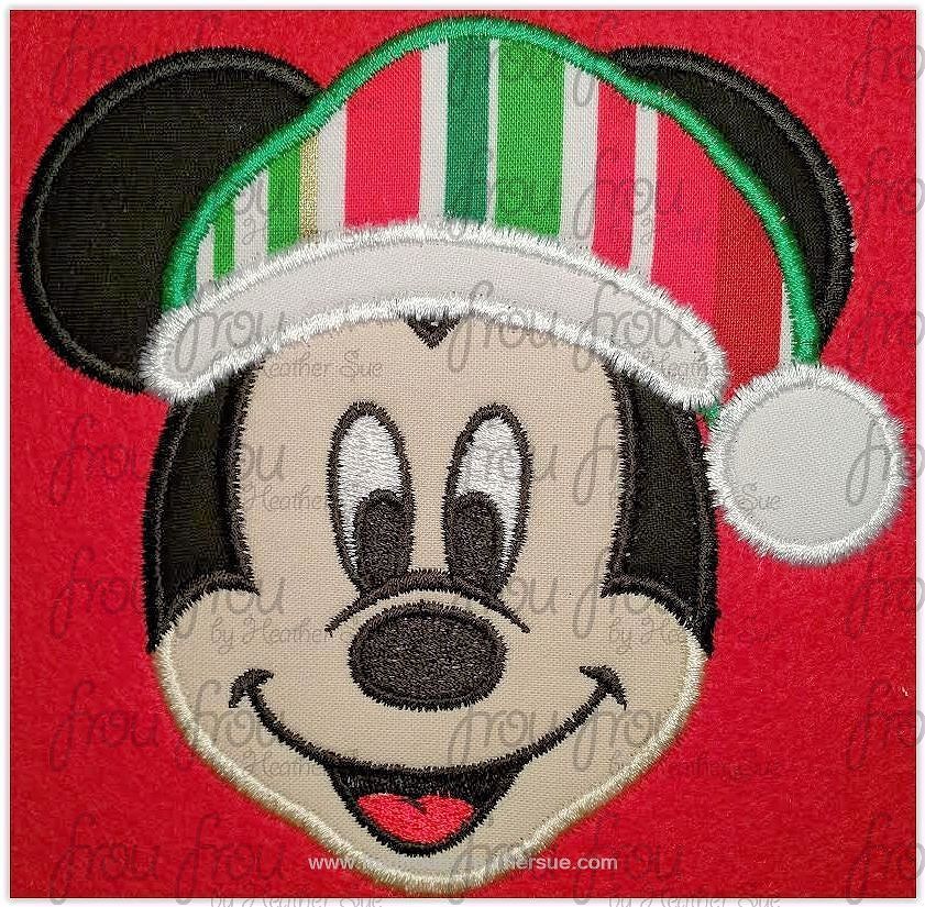 Christmas Mister Mouse Santa Hat Machine Embroidery Applique Designs ...