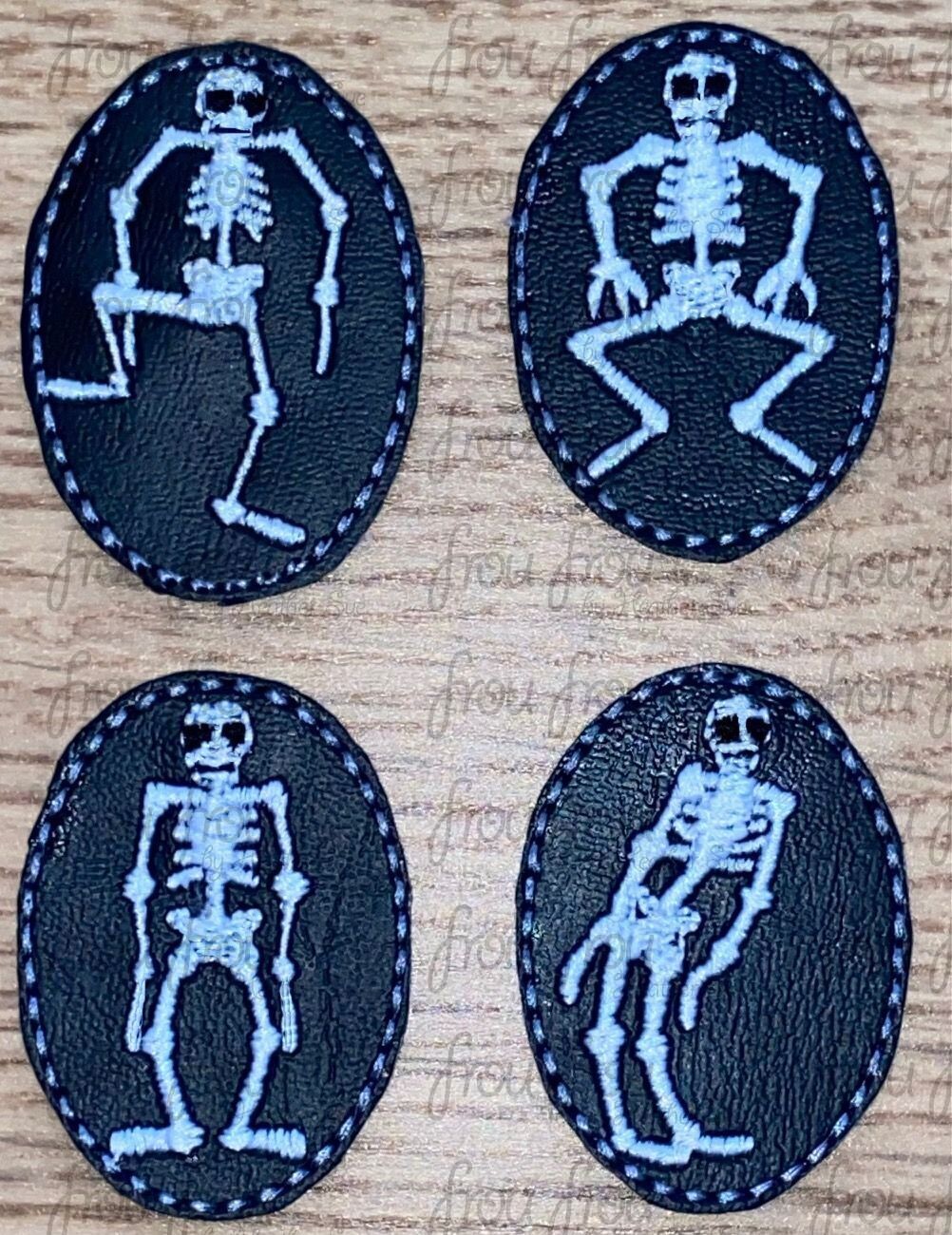 Skeleton Dance Clippie FOUR Design SET Machine Embroidery In The Hoop ...