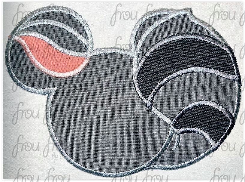 Raccoon Lost Boy Mister Mouse Head Machine Applique and Filled ...