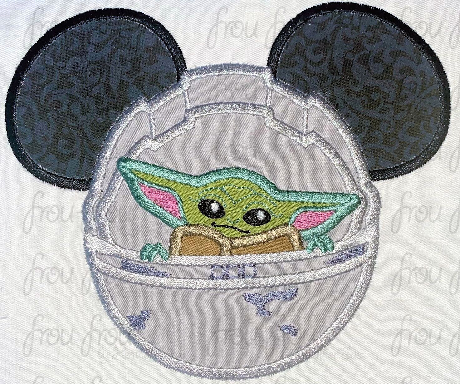Grogurt in Pram Mister Mouse Head Space Wars Machine Applique and ...
