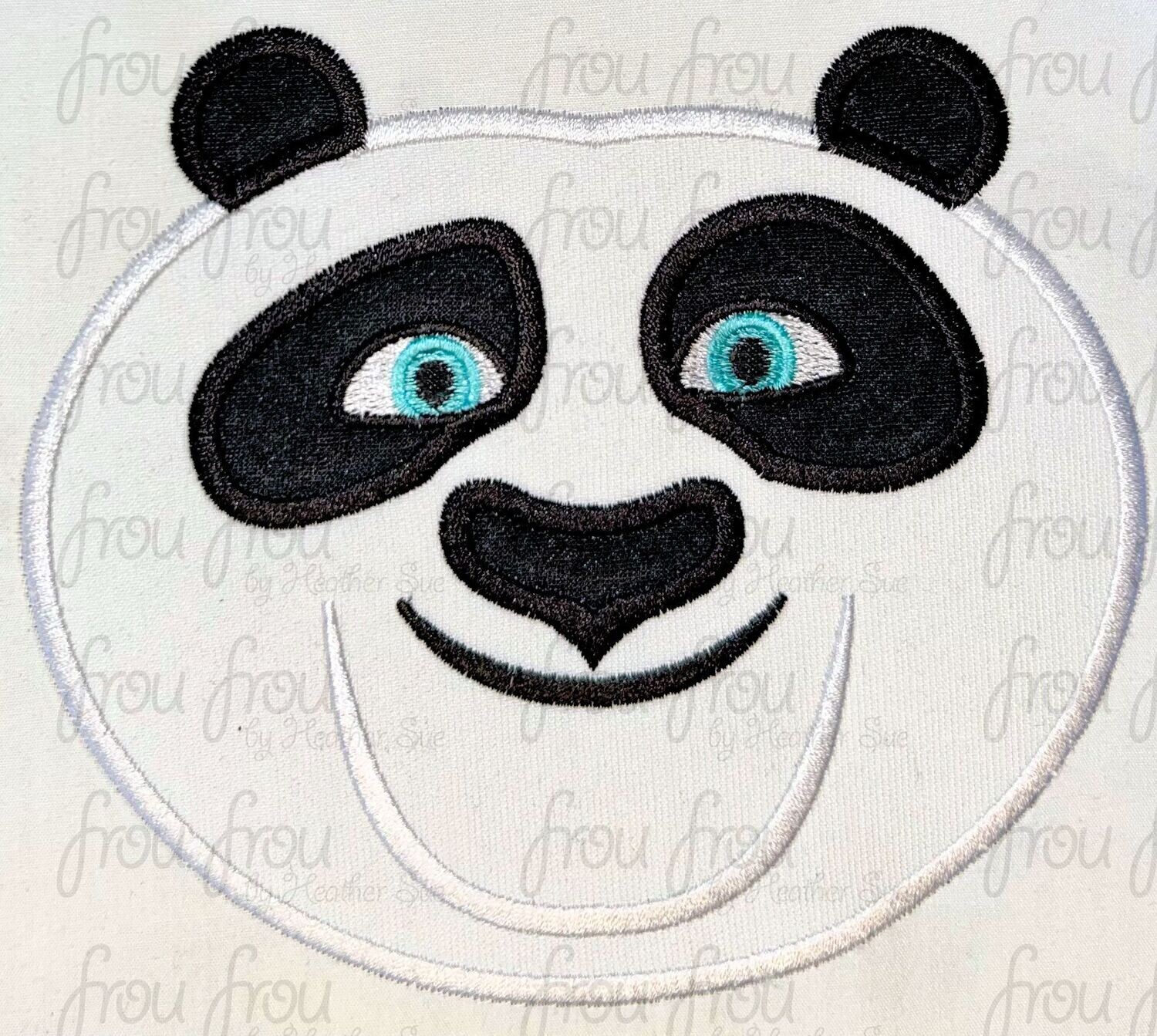 Kong Fu Panda Bear Head Machine Applique and Filled Embroidery Design ...