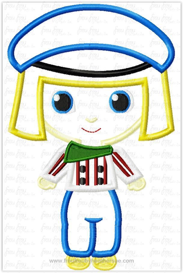 Dutch Boy Cutie It’s a Small Globe Ride Machine Applique Embroidery ...