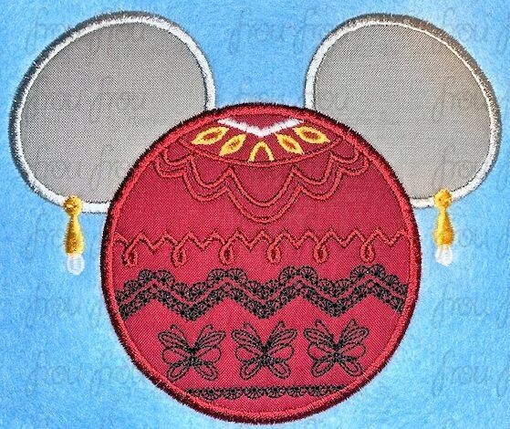 Abuela Enchanto Miss Mouse Head Machine Applique and Filled Embroidery ...