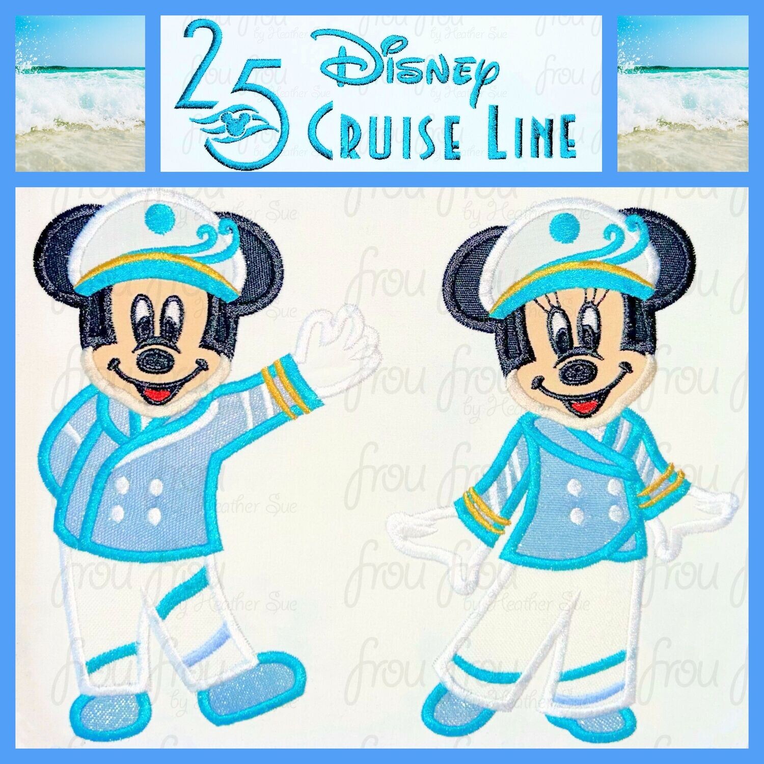 25th Anniversary Dis Cruise Line Mister and Miss Mouse THREE Design SET ...