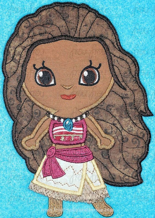 Mona Polynesian Little Cutie Princess Machine Applique Embroidery ...