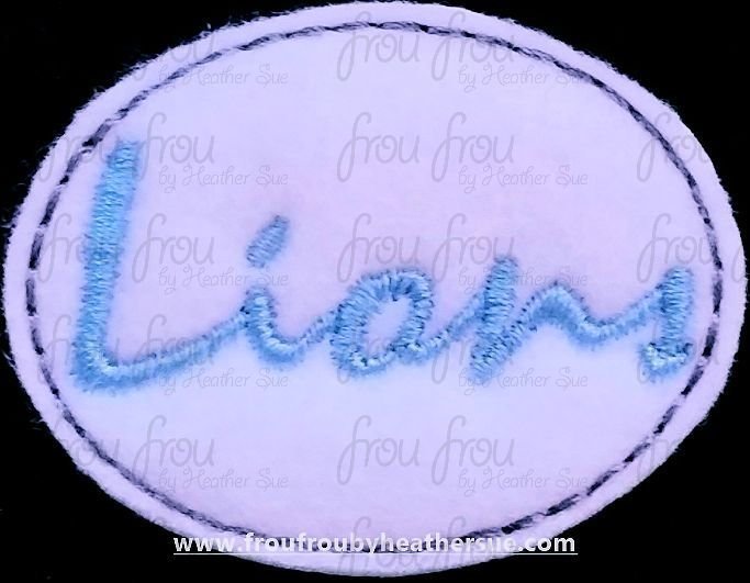 Clippie Lions Cursive wording Mascot Machine Embroidery In The Hoop ...