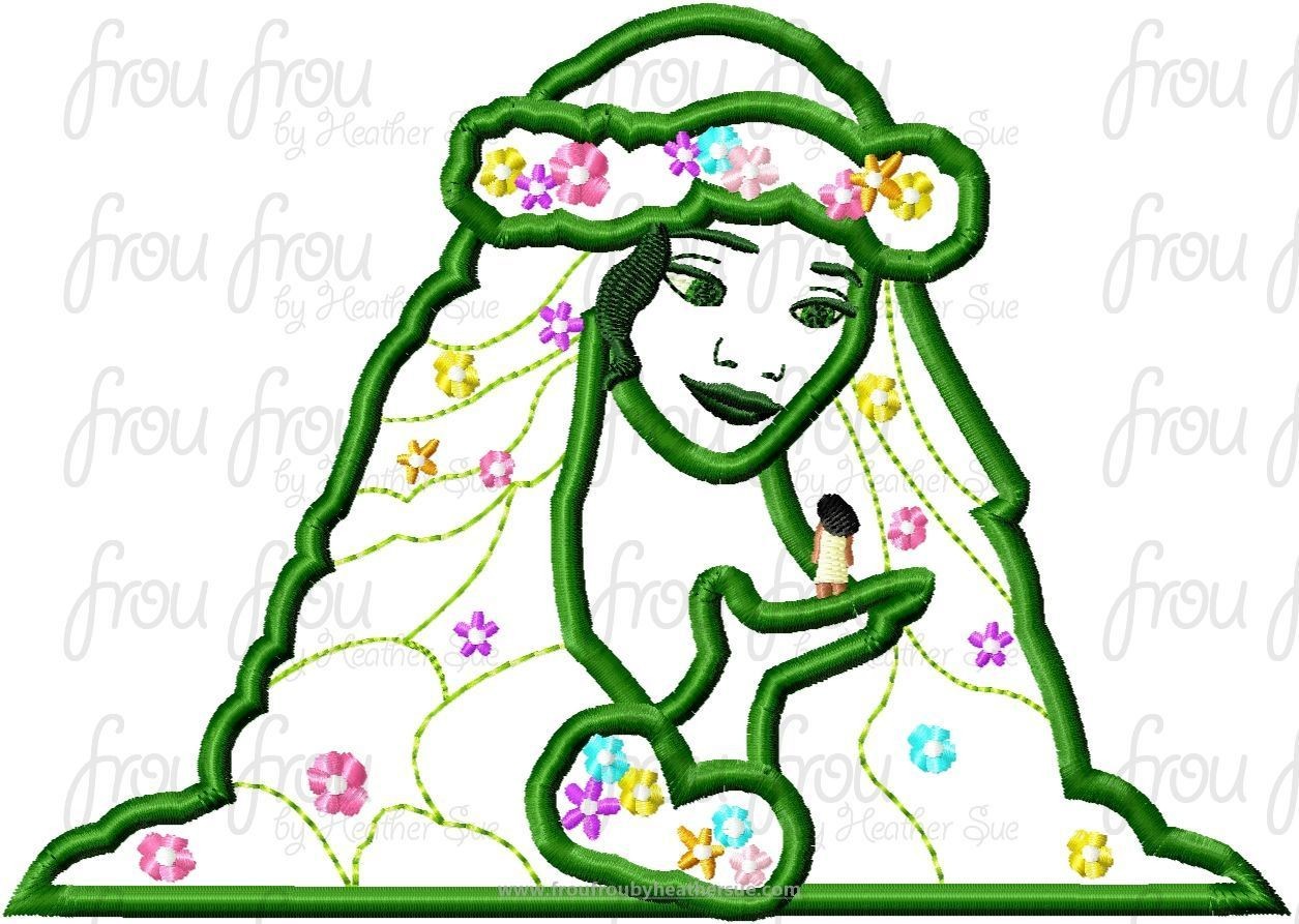 Tahiti Mountain Goddess and Mona Machine Applique Embroidery Design ...