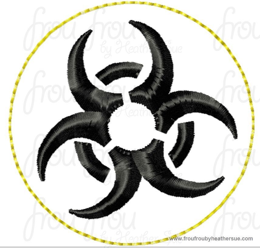 Clippie Biohazard Symbol Machine Embroidery In The Hoop Project 1.5, 2 ...