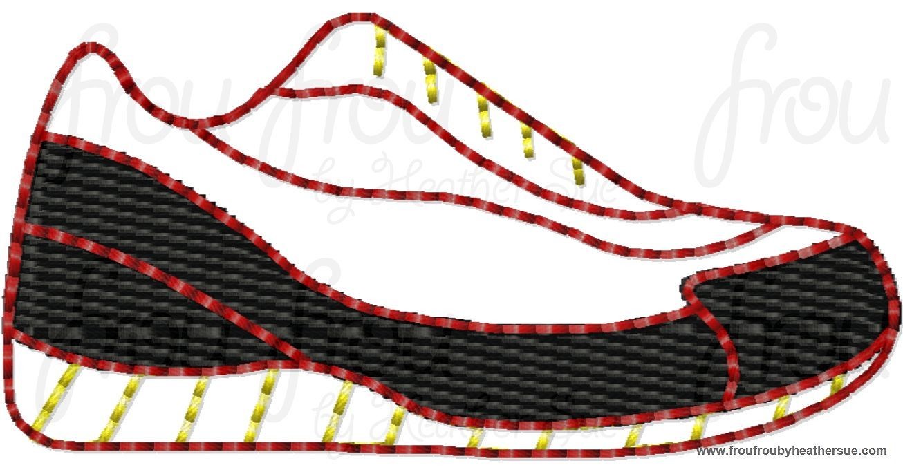 Clippie Running Shoe Machine Embroidery In The Hoop Project 1.5, 2, and ...