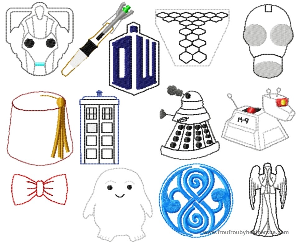 Doctor Clippie THIRTEEN Design SET Machine Embroidery In The Hoop ...
