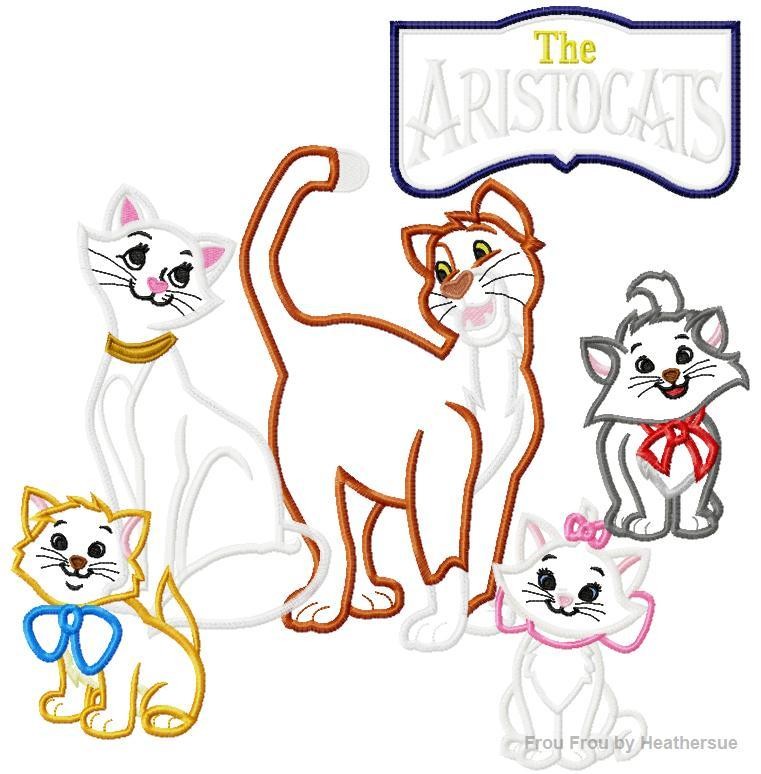 Artist Alley Cats SIX Design SET Machine Applique Embroidery Designs ...