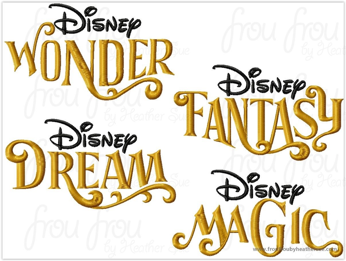 Dis Cruise Ship Fleet Wording FOUR Design SET Machine Embroidery ...