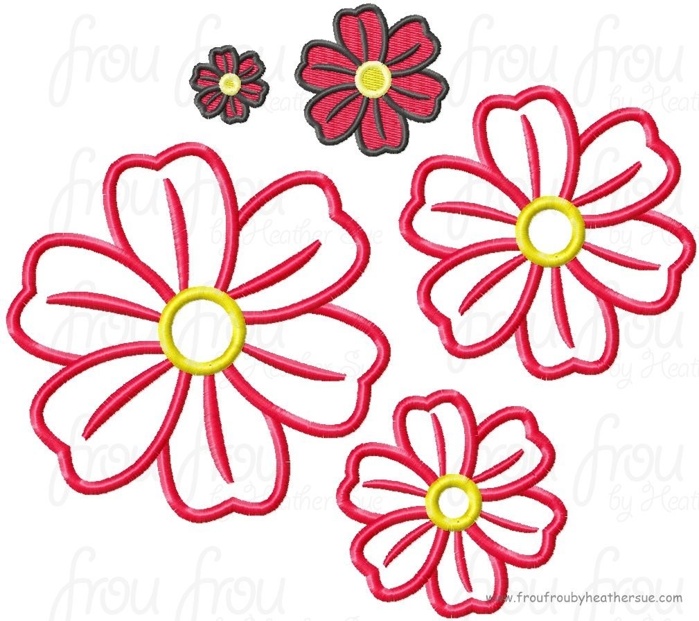 Ellie Freezing Fever Flower Embroidery Machine Applique and Embroidery ...