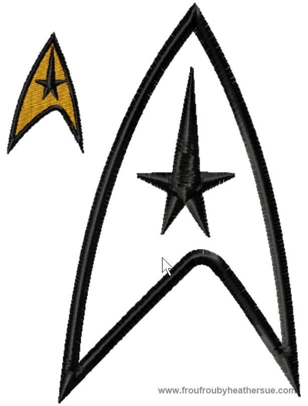 Original Star Track Command Symbol Machine Applique Embroidery Design ...