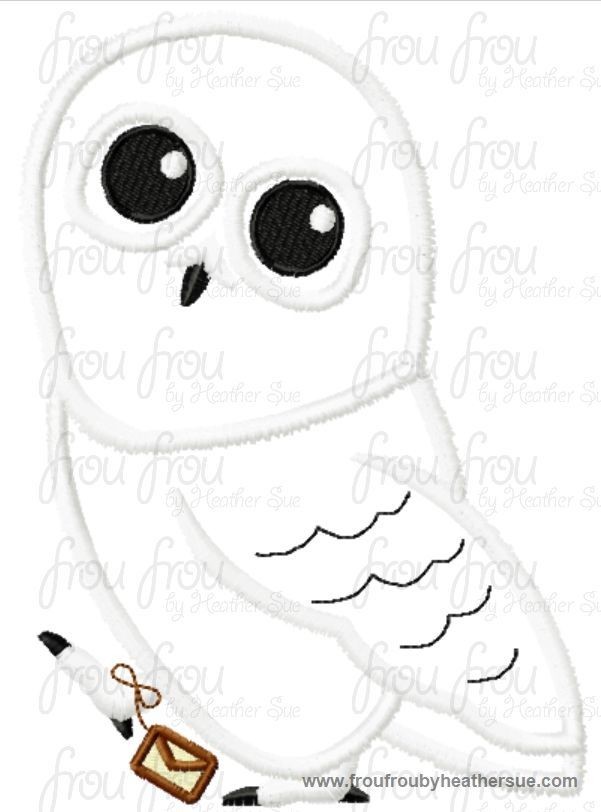Head Wig Snowy Owl Wizard Little Cutie Machine Applique Embroidery Design, Multiple Sizes NOW ...