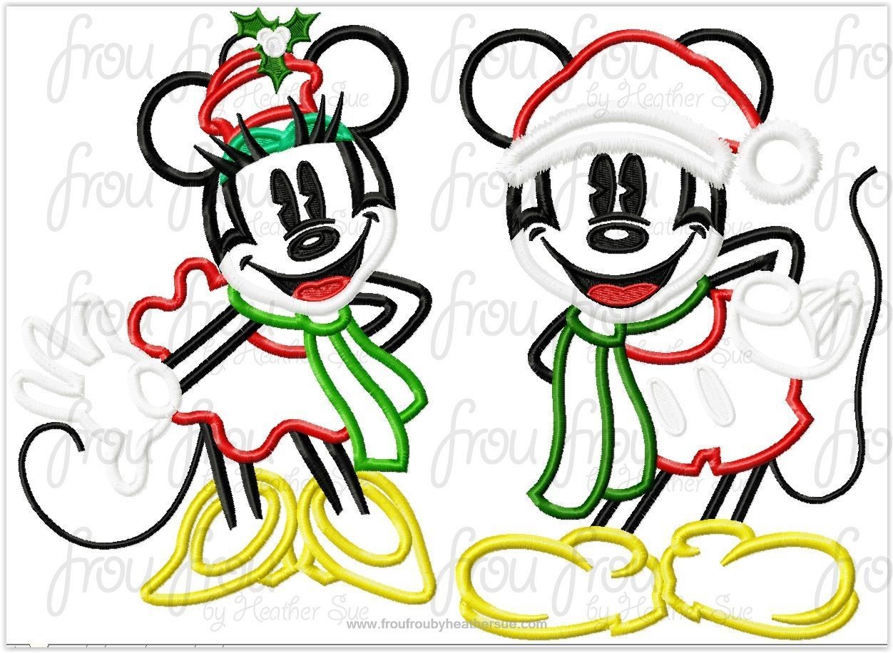 Vintage Santa Holly Hat and Scarf Christmas Mister and Miss Mouse Full ...