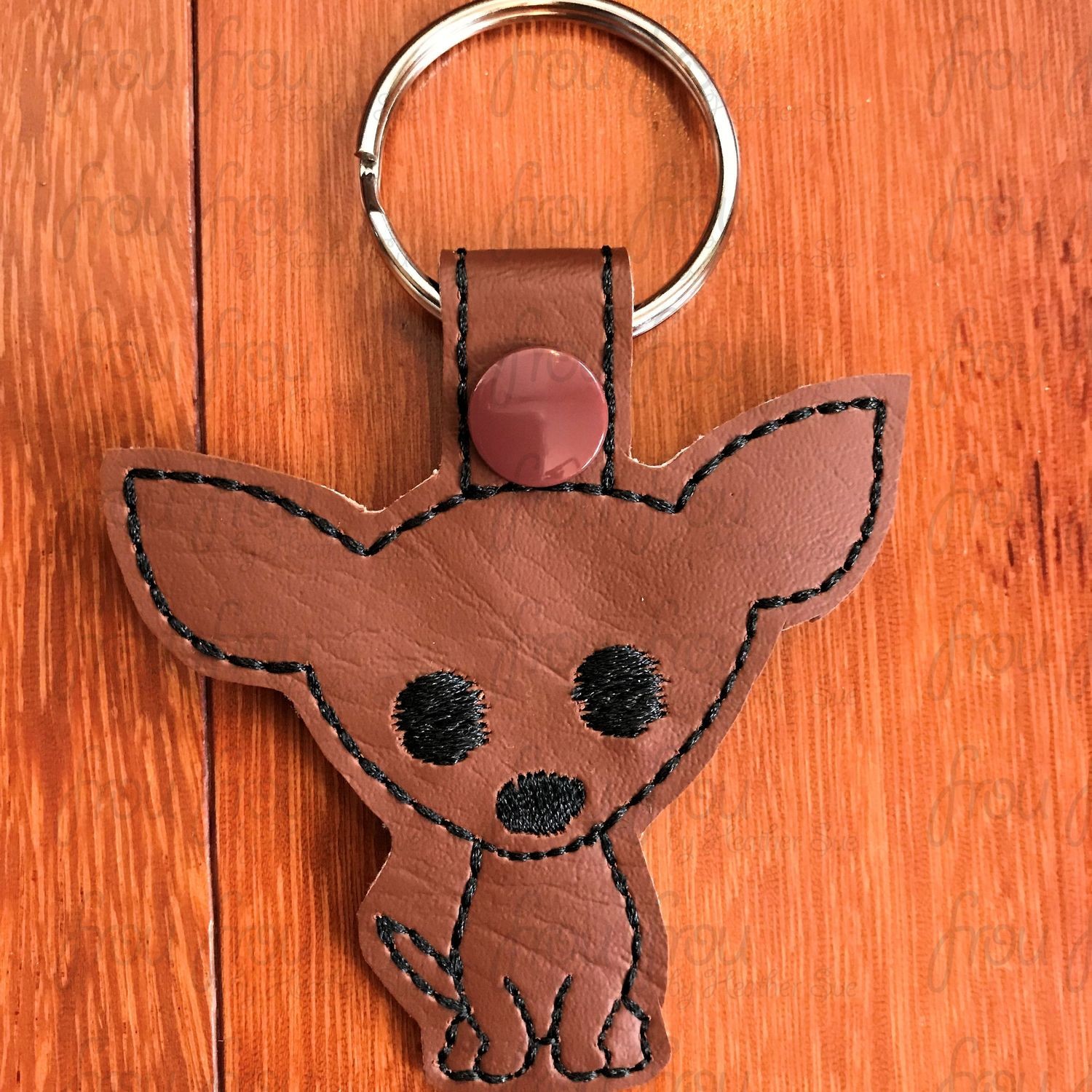 Chihuahua Puppy Dog Key Fob, Two versions each, short and long tab ...