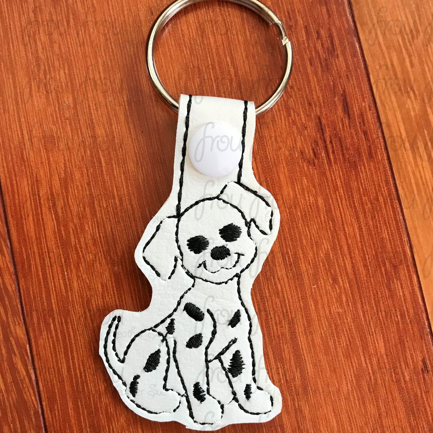Dalmatian Puppy Dog Key Fob, Two versions each, short and long tab ...
