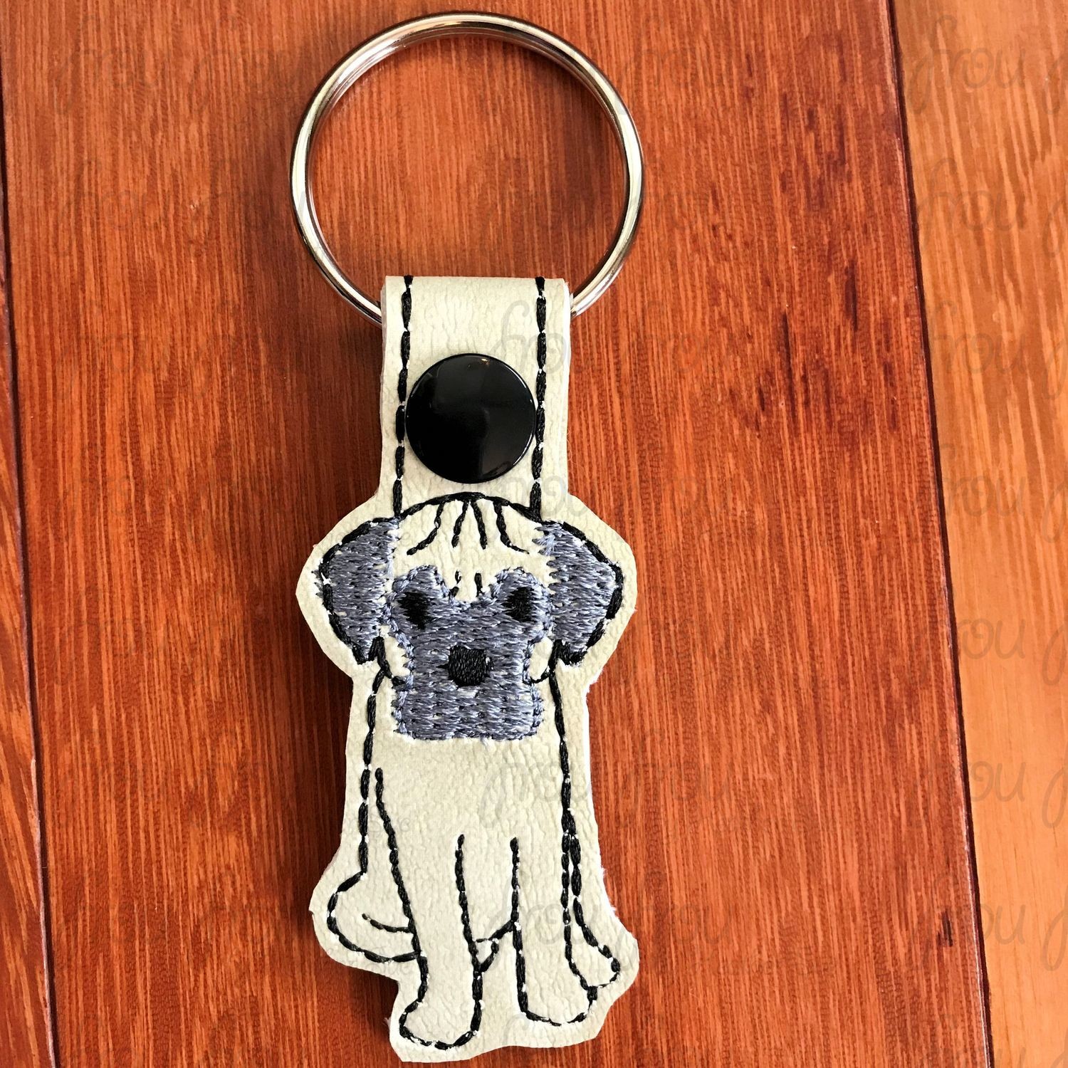 Mastiff Puppy Dog Key Fob, Two versions each, short and long tab ...