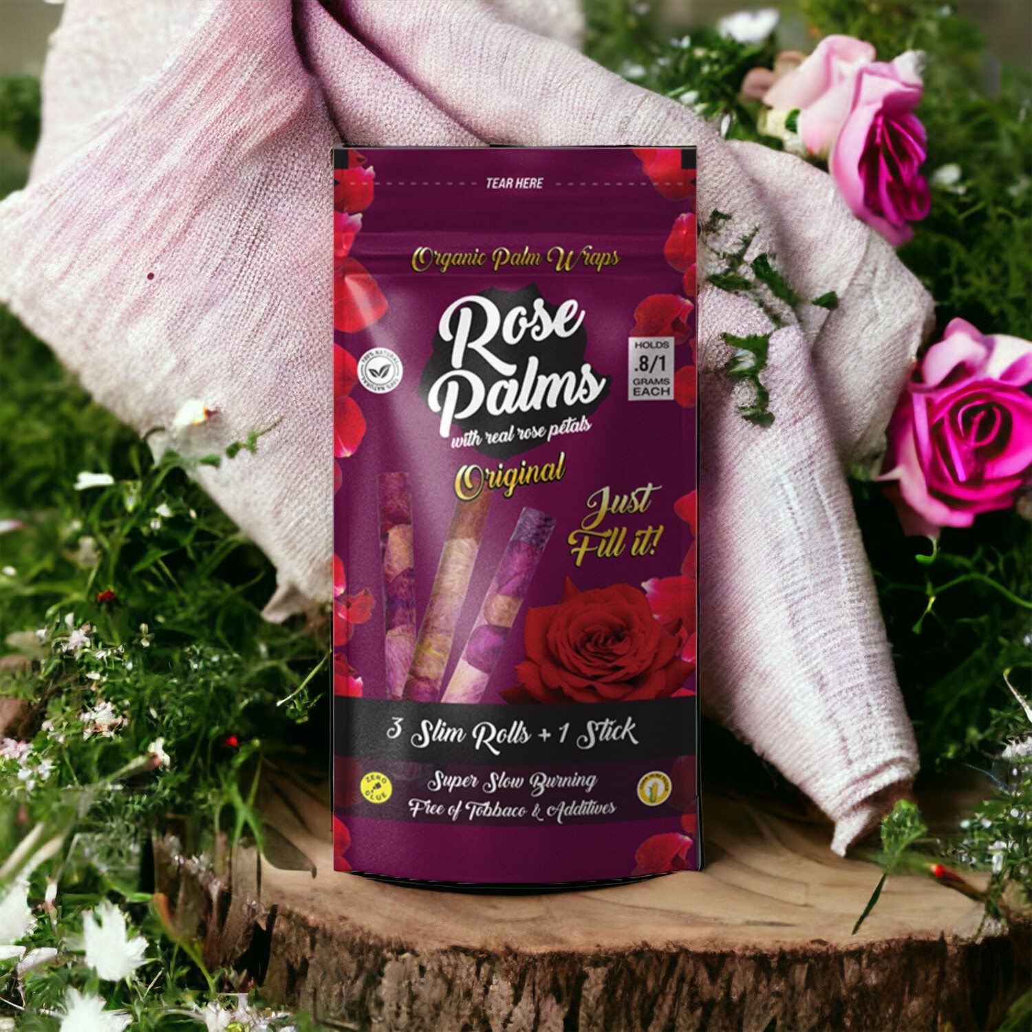 Organic Rose Palm Wraps Slim 3ct.