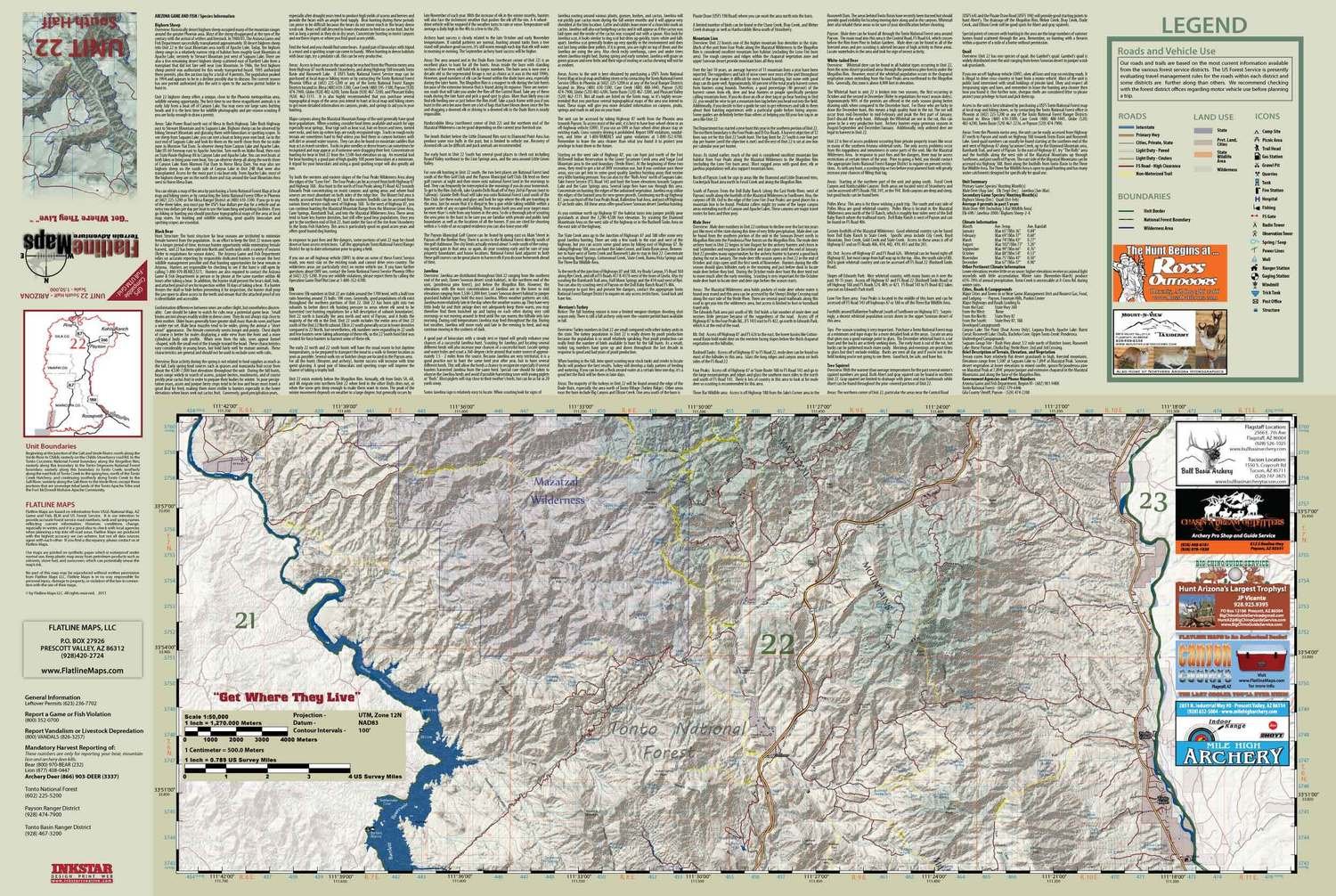 Flatline Maps Arizona Hunt Unit 22 South
