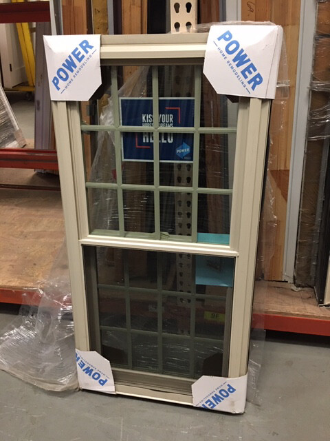 Almond Double Hung Windows with ½ screens
