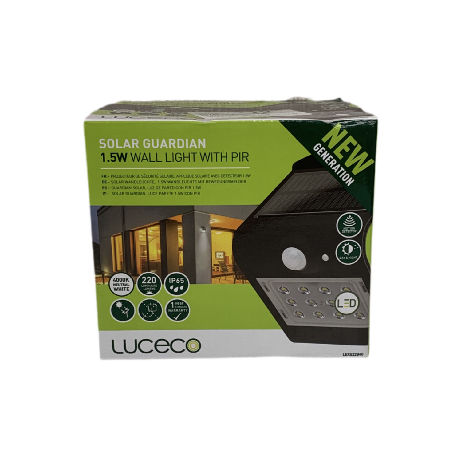 Luceco Solar Guardian Wall Light