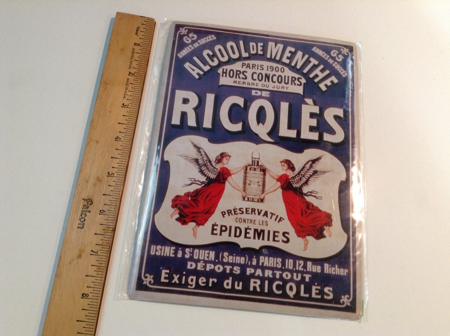 Metal French Advertising Sign Reproduction