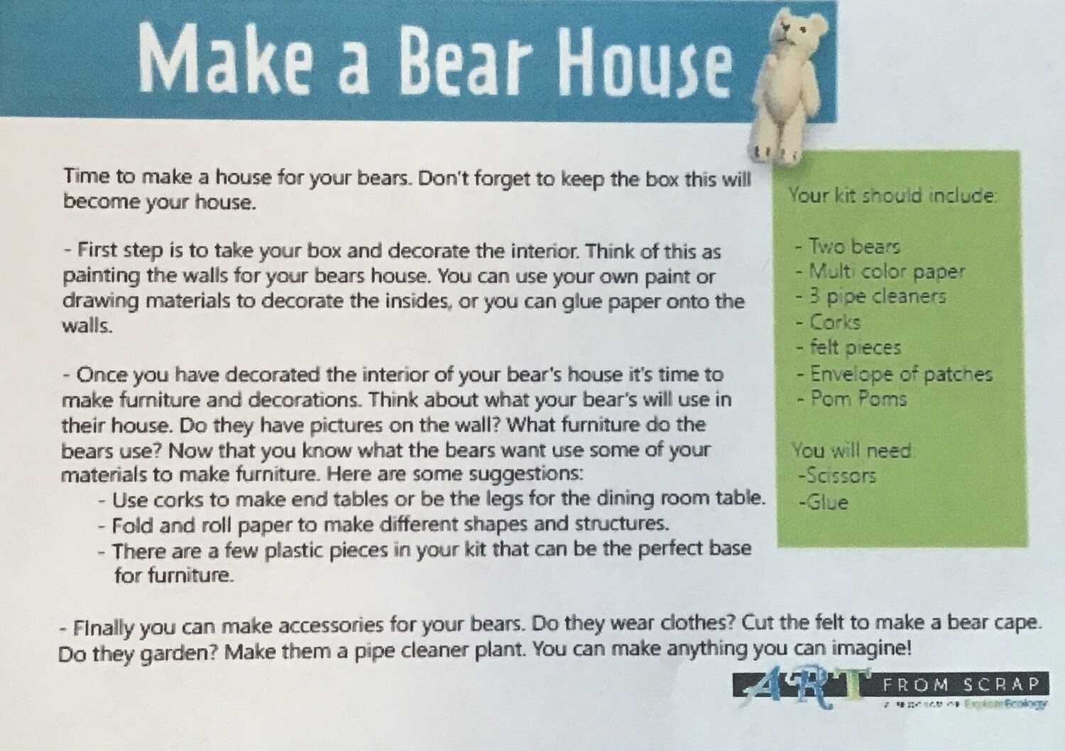 Kit: Let's Make A Bear House!