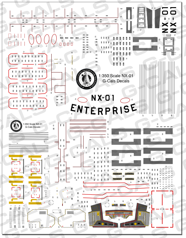 350 Scale NX-01 Replacement Decals