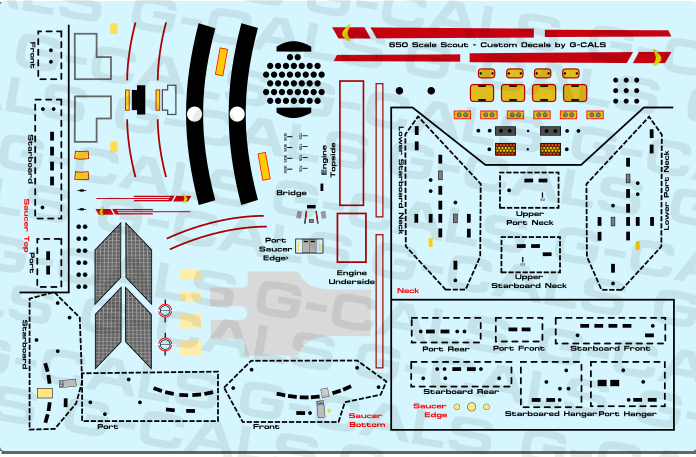 650 Scale TOS Scout Class Decal Set.
