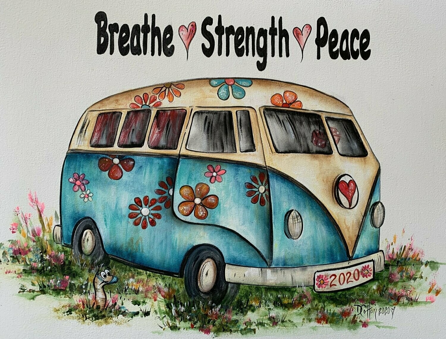 Tin sign for Breath*Strength*Peace
