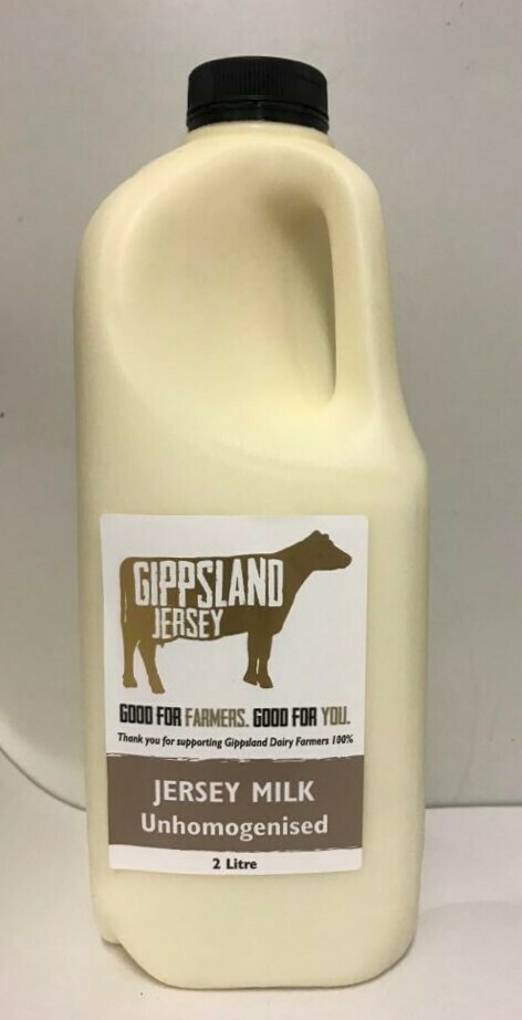 2L Gippsland Jersey Fresh Unhomogenised Milk