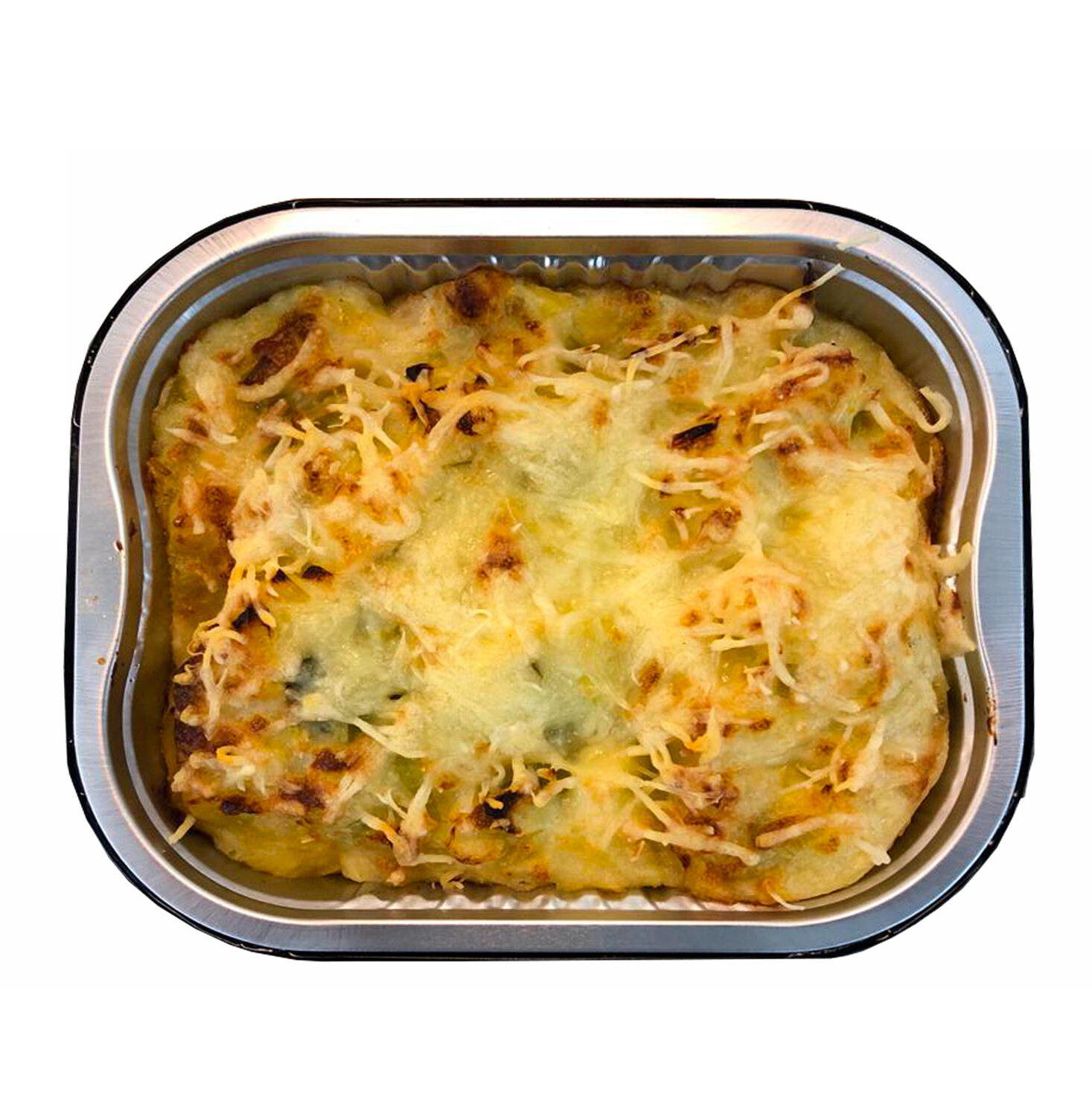 Ovenschotel met kippengehakt prei en patatjes (500 gr)