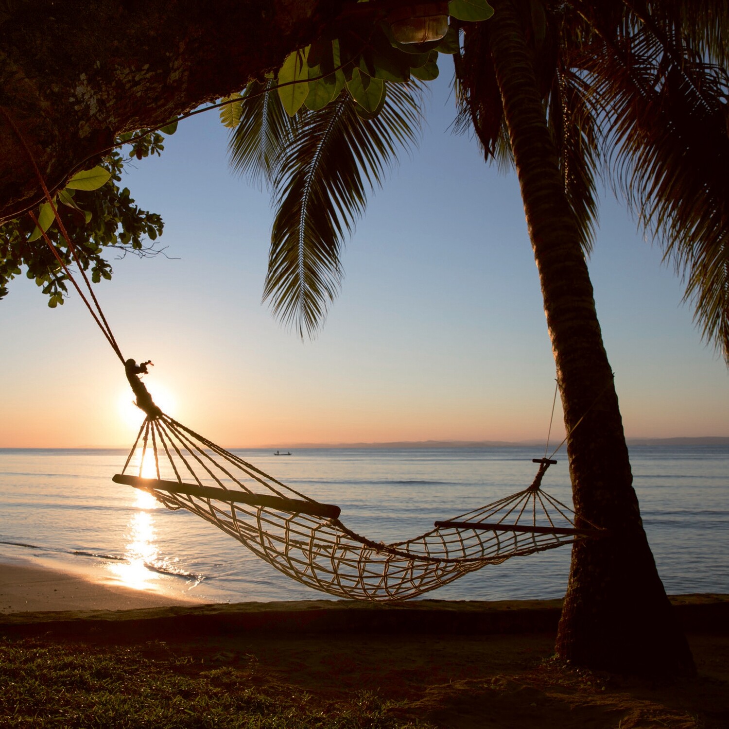 CARTE DOUBLE PHOTO "HAMAC SUR LA PLAGE"